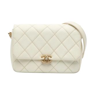 Chanel Pre-owned Small Quilted Caviar Chain Melody Flap Bag - - Pre-owned - Damen - Wei&szlig; - ONE SIZE