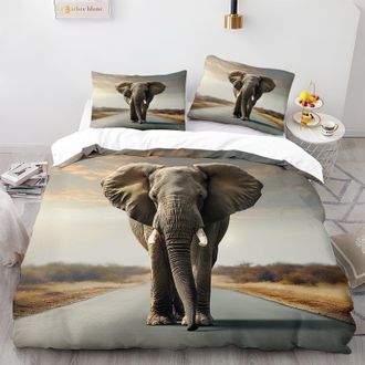 Generic Bettwäsche 135x200 Winter Kuschelig Kinder Tierfotografie Elefant Bettwäsche-Sets Kinder, Bettbezug Set Soft Mikrofaser mit Reißverschluss, Bettdecken