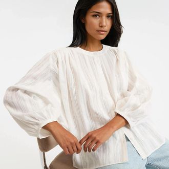 La Redoute Collections Chemise Oversize Col Mao Manches 3/4