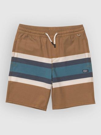 Salty Crew Crew Stripe Volley Kids Boardshort marron