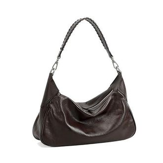 Generic Sacs &agrave; bandouli&egrave;re en cuir v&eacute;ritable - Sac fourre-tout pour femme - Sac &agrave; main souple en forme de croissant - Travail quotidien, caf&eacute;, 11.81 x 6.69 x 