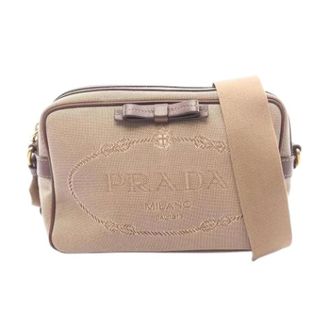 Prada Sac bandouli&egrave;re Jacquard Logo Pre-owned - Femme - Pre-owned - Beige - Taille: ONE Size