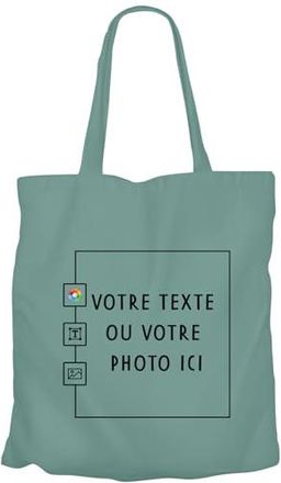 Fabulous Tote Bag Sac Shopping en Toile - Personnalisable Personnalisé avec Votre et Image et Votre Texte - 10 L (Turquoise)
