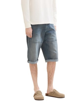 Tom Tailor Herren Morris Fit Overknee Shorts, mid stone blue grey denim, 36