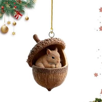 Generico D&eacute;corations de No&euml;l en forme de gland - D&eacute;corations en forme de gland avec animaux 2D, pour sapin de No&euml;l - pour la maison ext&eacute;rieure et int&eacute;rieure, s
