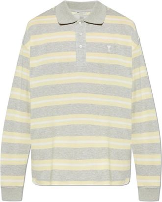 Ami Homme, Tops, Gris, Taille: S Polo &agrave; manches longues