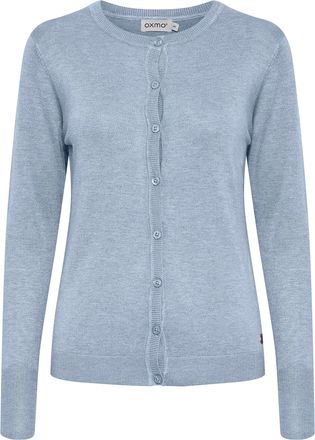 Oxmo OXHlin Damen Strickjacke Feinstrick Cardigan Strickcardigan mit Rundhalsausschnitt, Größe:XXL, Farbe:Kentucky Blue Melange (1539151)