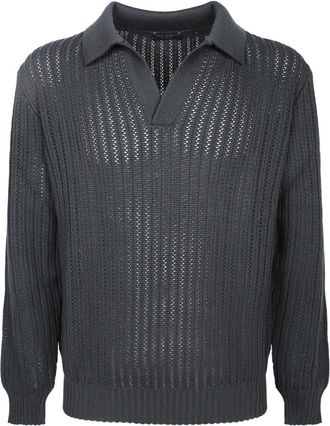 Dell'Oglio Homme, Pulls, Vert, Taille: L Pull ajour&eacute;