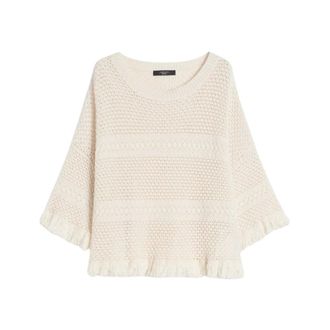 Max Mara Femme, Pulls, Blanc, Taille: 36 FR Coton Jersey Oversize