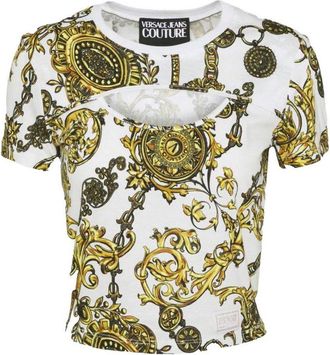 Versace Jeans Couture Print-Shirt Cropped Top Damen Baroque Jewelry Print Zeitloses Statement-Design mit Couture-Charakte