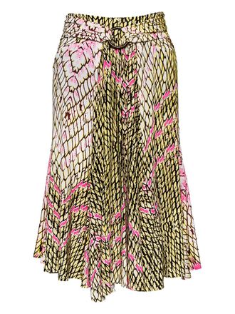 Cavalli jupe volantée à imprimé animalier pre-owned - Blanc