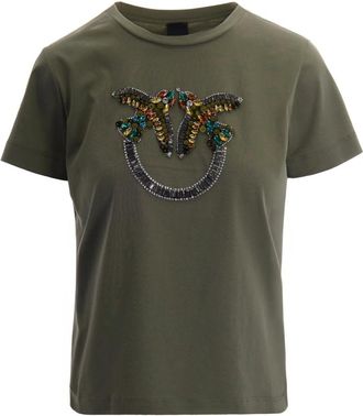 Pinko Pinko, Femme, Tops, Vert, Taille: 38 FR Quentin T-shirt