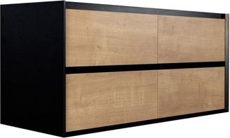 Vente-Unique Vente-unique - Meuble sous vasque suspendu - Coloris naturel clair et noir - 120 cm - lannick