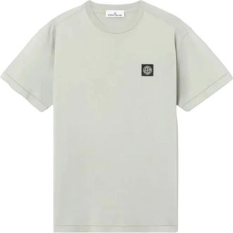 Stone Island Homme, Tops, Vert, Taille: S 60/2 T-Shirt en jersey de coton