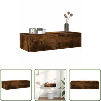 vidaXL Schubladen - Wandregal mit Schubladen R&auml;uchereiche 60x26,5x15 cm
