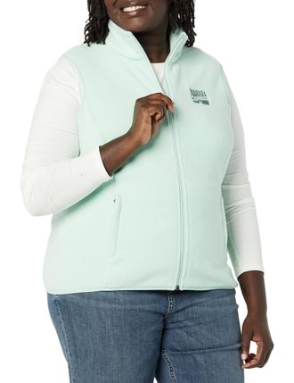 Amazon Essentials Disney | Marvel | Star Wars | Princess Damen Polarfleece-Westen, Marvel Comic Logo, XXL