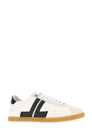 Lanvin Womens White Canvas Glen 2.0 Sneakers Whiteblack