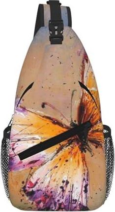 Generic Sacoche Homme Bandouliere Imprim&eacute; papillon color&eacute; L&eacute;ger Sac &agrave; Bandouli&egrave;re Casual Sling Sac &agrave; Dos pour &eacute;cole Femme Homme