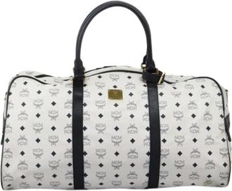 MCM unisex, Pre-owned, Blanc, Taille: ONE Size Sac Week-end en Toile Pre-owned