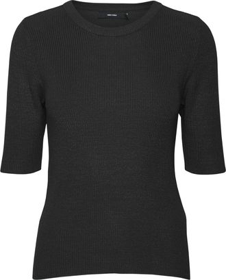 Vero Moda Vero Moda Womens VMNEWLEXSUN 2/4 Tight O-Neck BLOU GA REP Pullover, Black, S