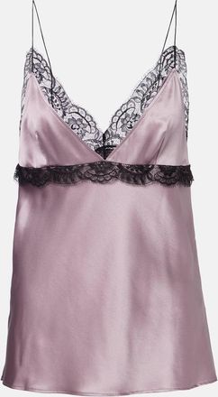Nina Ricci Top aus Satin mit Spitze