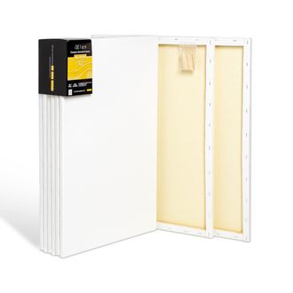 Elan Keilrahmen Leinwand 40x60 380g 6er Set, 380 G/M&sup2; 100% Baumwolle Leinwand zum Bemalen, Leinw&auml;nde f&uuml;r &Ouml;lfarben, Leinw&auml;nde zum Bemalen