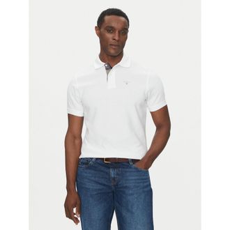 Barbour Poloshirt Tartan MML0012WH11 Wei&szlig; Tailored Fit