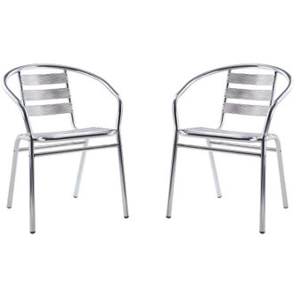 Vente-Unique Lot de 2 fauteuils de jardin en aluminium - MONTMARTRE de MYLIA