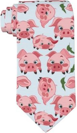 Generic Cochons Roses Joueurs Cravate Décontractée Cravates Polyvalente Cravate Homme Pour Fêtes Accessoires Mariages