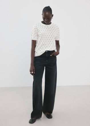 Mango Pull-over maille pois blanc cass&eacute; - Femme - XXS - MANGO