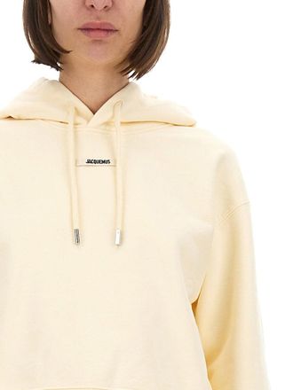 Jacquemus Cotton Grosgrain Hoodie - Beige