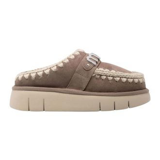 Mou Graue Shearling Slip-On Flache Schuhe - - Shoes - Damen - Grau - 40 EU