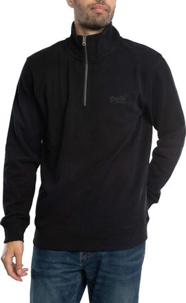 Superdry Herren Essential Logo Sweatshirt mit Halbrei&szlig;verschluss Schwarz XXL