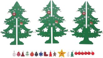 Angoily Kleiner Weihnachtsbaum aus Holz 3D Tischweihnachtsbaum mit Gl&ouml;ckchen Bunte Weihnachtsdeko f&uuml;r Fenster B&uuml;ro und Zuhause