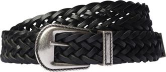 Dondup Ceinture en cuir tress&eacute; - Homme - Accessoires - Noir - Taille: 100 CM