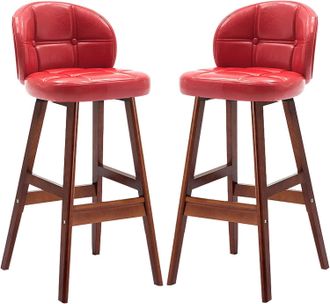 Generic Barhocker mit R&uuml;ckenlehne, Tresenhocker aus PU-Leder, einfache Montage, bis 150 kg belastbar, ideal f&uuml;r K&uuml;chentheken, Fr&uuml;hst&uuml;ckstische oder als Fr&uuml;hst