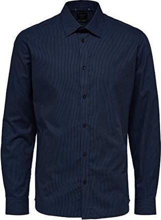 Selected SELECTED HOMME Chemise pour homme coupe ajust&eacute;e - Bleu - Large