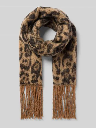Kurt Beines Schal mit Fransen und Animal-Print Modell Cool
