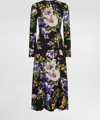 Dolce & Gabbana Kleid Aus Charmeuse Mit Blumenprint - Frau Collection Multicolor 38