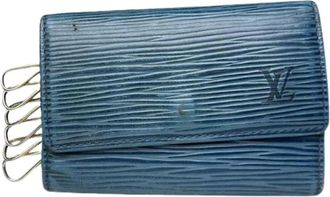 Louis Vuitton unisex, Pre-owned, Bleu, Taille: ONE Size Porte-cl&eacute;s en cuir Pre-owned