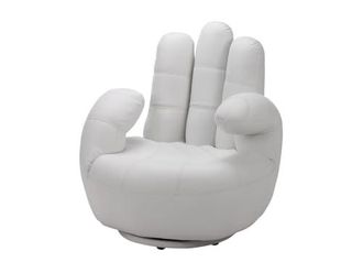Vente-Unique Fauteuil Main pivotant Catchy en Simili - Blanc