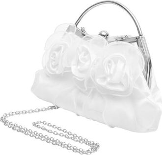 BESPORTBLE Pochette Sac Soir&eacute;e Femme &Eacute;l&eacute;gante avec Rose D&eacute;corative et Cha&icirc;ne Amovible Sac Main Mariage Banquet Cocktail &agrave; Bandouli&egrave;re Main pour F&ecirc;te et Bal