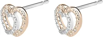 Edenly Ohrstecker Kostbares Geheimnis - Vertraute Herzen - Weißgold und Roségold, 18 Karat, mit Diamanten