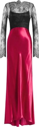 Alberta Ferretti Femme, Robes, Multicolore, Taille: 38 FR Robe brillante en satin et dentelle