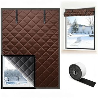 Generic Isolierte Fensterabdeckung F&uuml;r Winter, 3-lagige Thermovorhang Aus Baumwolle, Wind- Und Zugluftdichte Fensterisolierungsset, Ohne Bohren F&uuml;r Zuhause, G