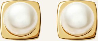 Missoma Missoma Ohrstecker Button Pearl Square Stud Earrings By Glambou gold