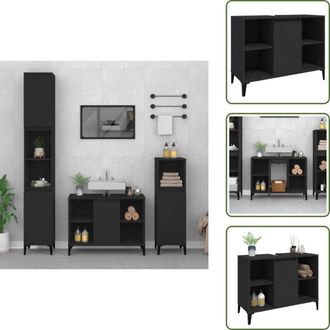 vidaXL Vidaxl - Meuble d&eacute;vier noir 80x33x60 cm bois ding&eacute;nierie - Armoire De Salle De Bain - Meuble Vasque - Meuble Sous &Eacute;vier - Rangement Salle De Bain