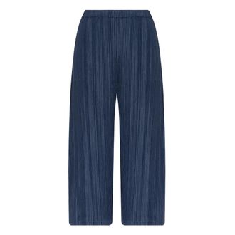 Issey Miyake Femme, Pantalons, Bleu, Taille: 44 FR Wide Pantalons
