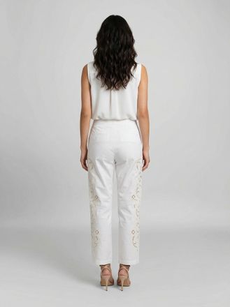 Dolce & Gabbana Womens White Cotton Casual Pants