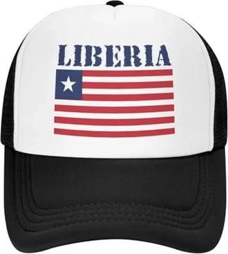 Generic Casquette de Baseball personnalis&eacute;e avec Drapeau du Lib&eacute;ria pour Femmes et Hommes Style Trucker Ajustable Automne id&eacute;ale Les Sports activit&eacute;s Plein ai